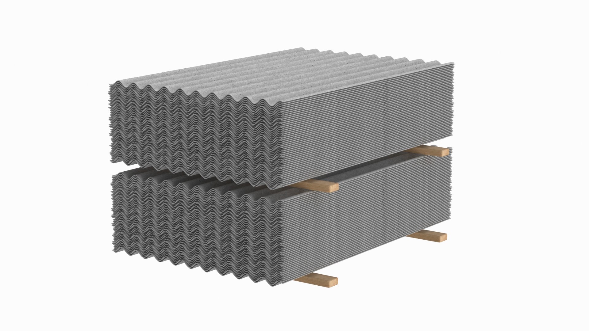 3D Concrete Roof Tiles On Wood Planks Model - TurboSquid 2311489