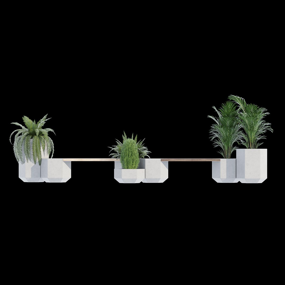 Concrete Hex-Bench 3D Model - TurboSquid 2025559