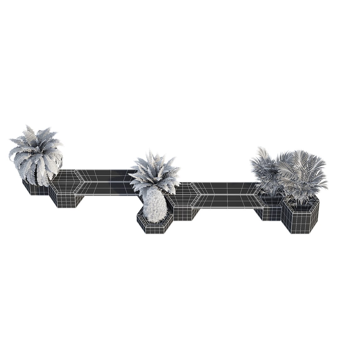 Concrete Hex-Bench 3D Model - TurboSquid 2025559