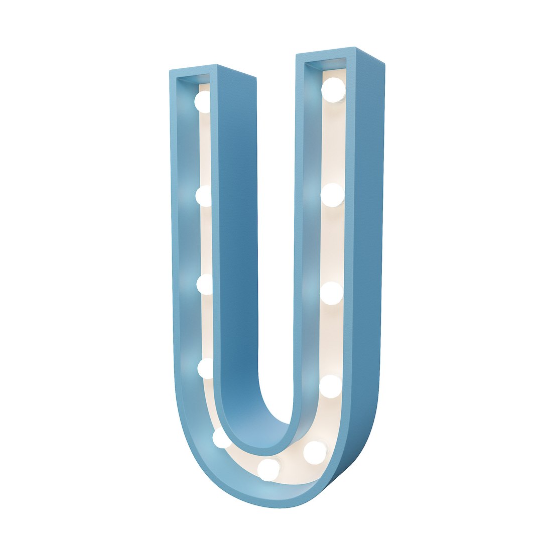 3D Marquee Letter U Led Glow Sign Model - TurboSquid 1973894