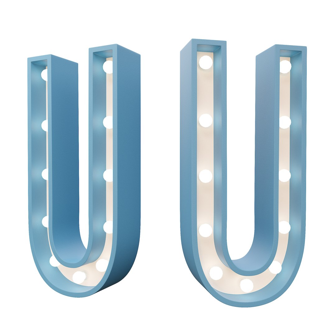 3D Marquee Letter U Led Glow Sign Model - TurboSquid 1973894