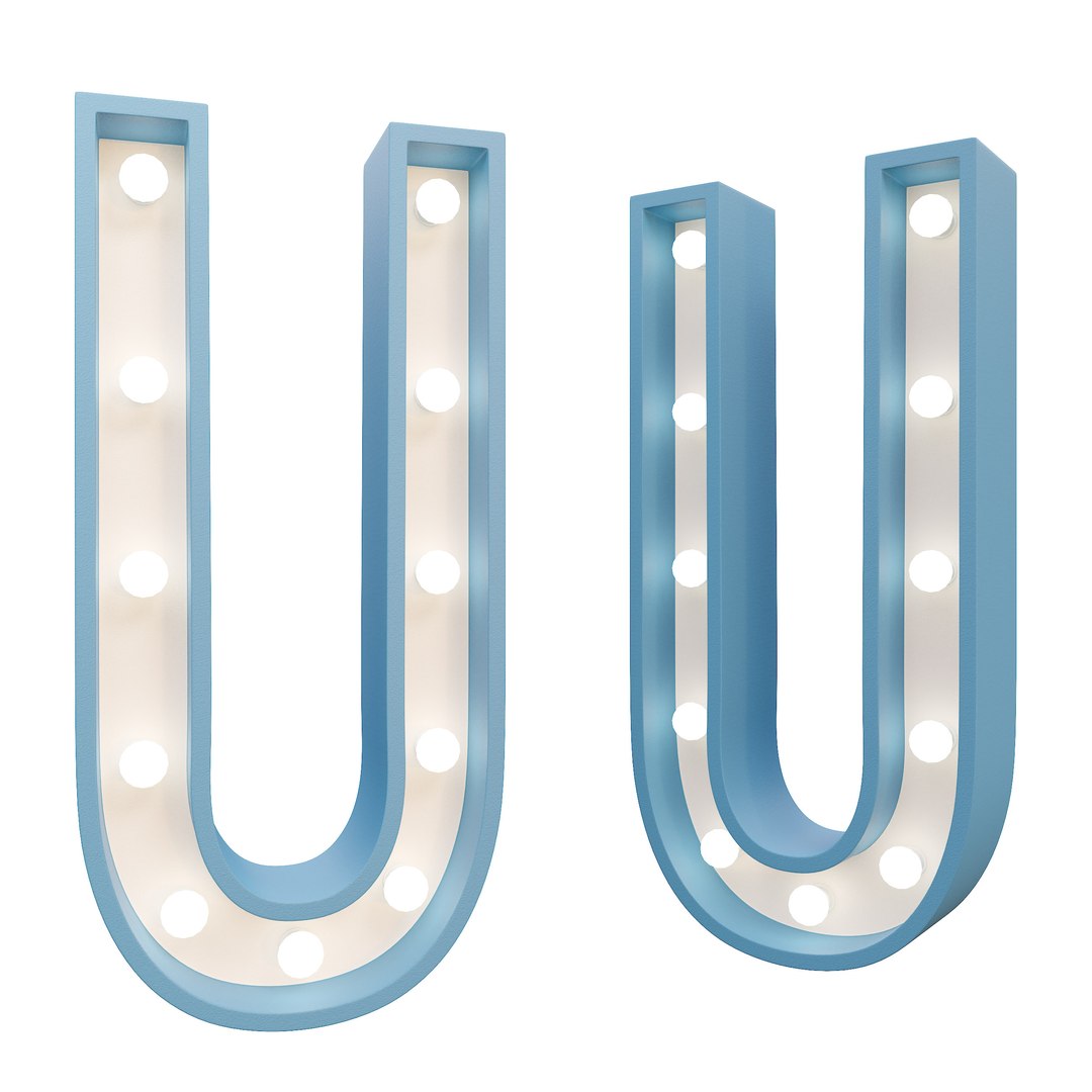 3D Marquee Letter U Led Glow Sign Model - TurboSquid 1973894