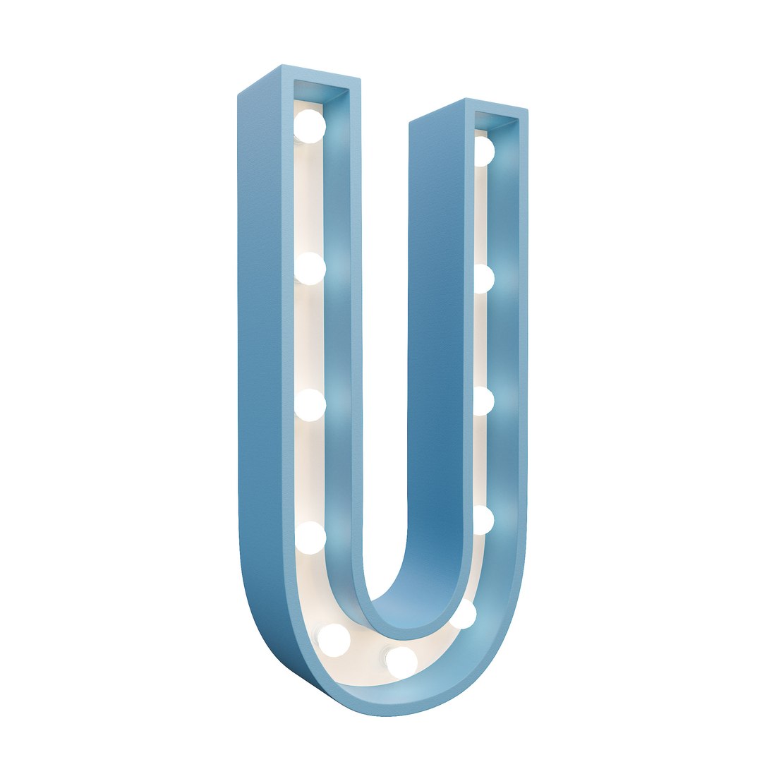 3D Marquee Letter U Led Glow Sign Model - TurboSquid 1973894