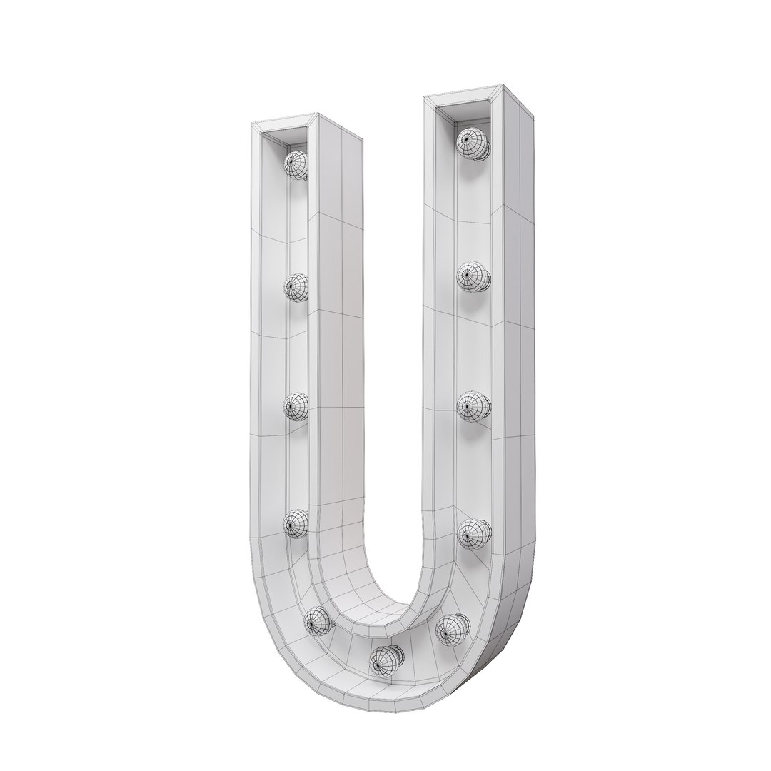 3D Marquee Letter U Led Glow Sign Model - TurboSquid 1973894