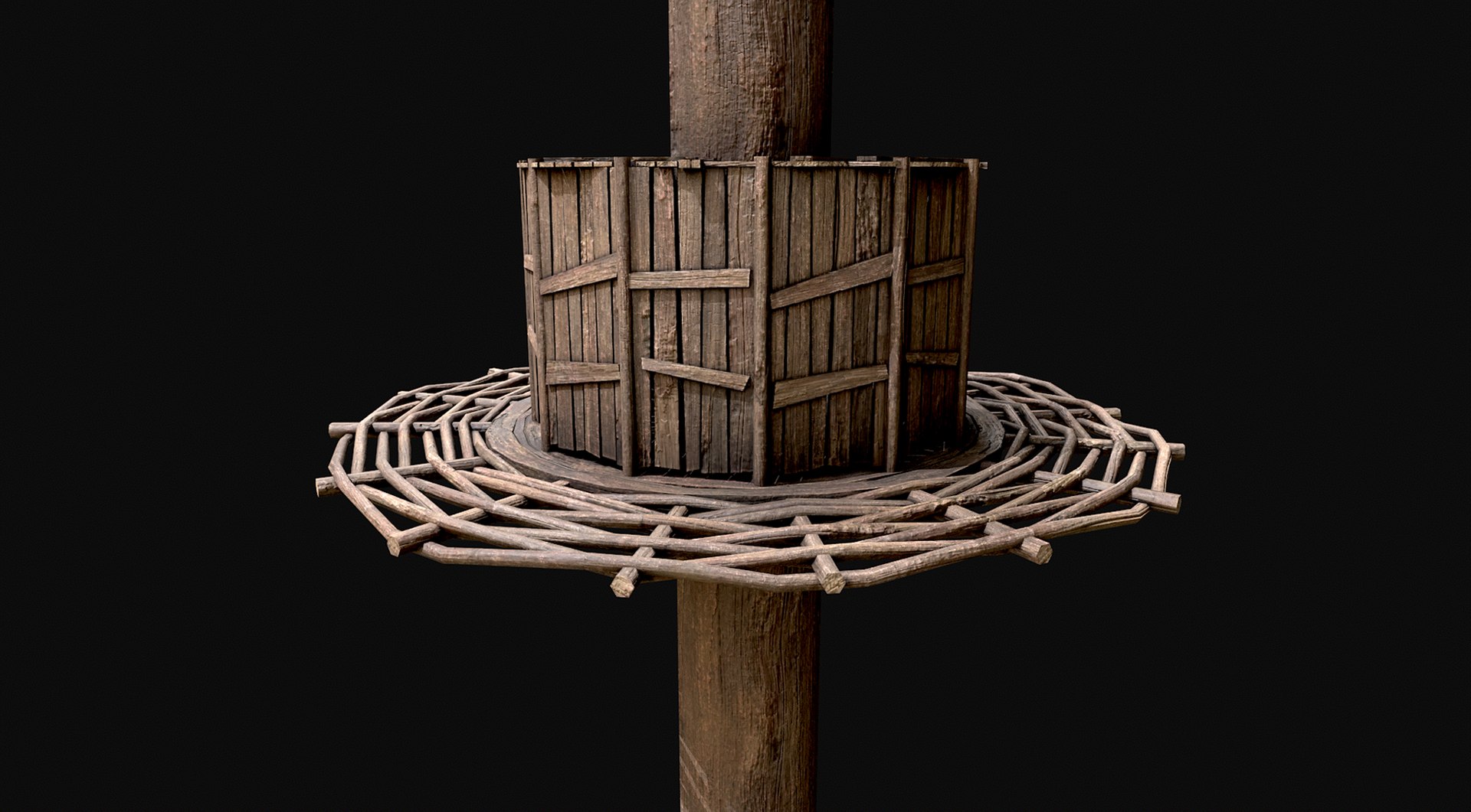 3D Wooden Tree House Shelters And Platforms 2 - TurboSquid 2355619