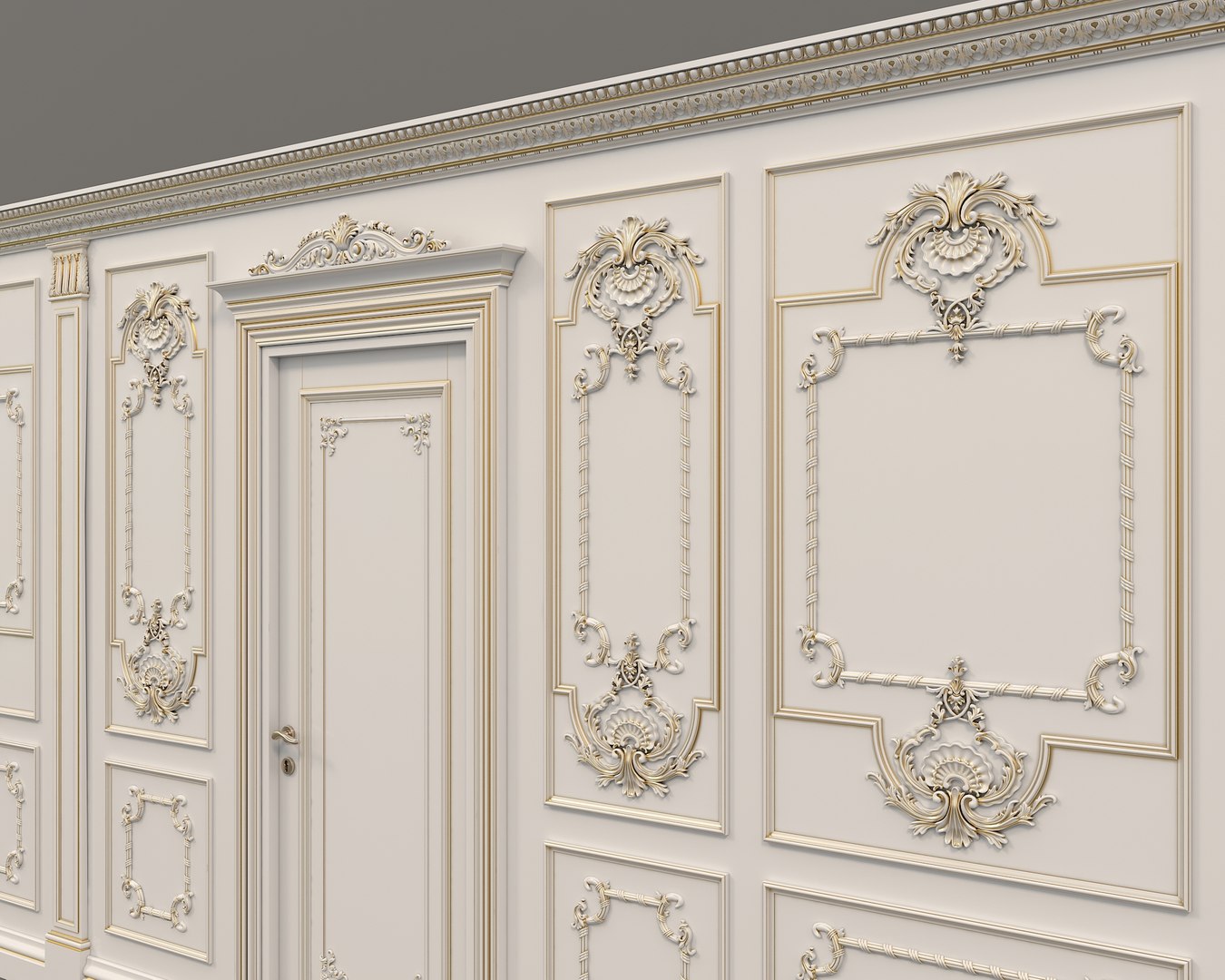 European Style Interior Wall Decoration 2 3D model - TurboSquid 1748687