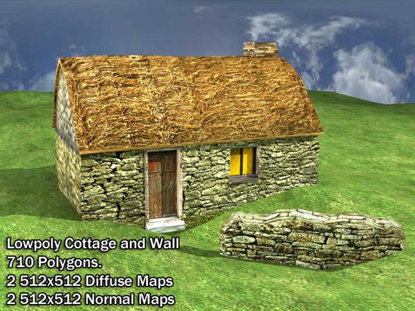 3d rural cottage medieval model