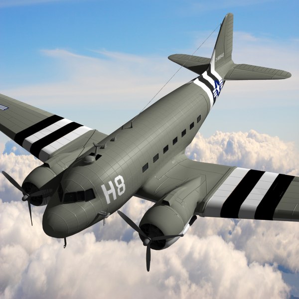 aircraft c-47 transport 3d model