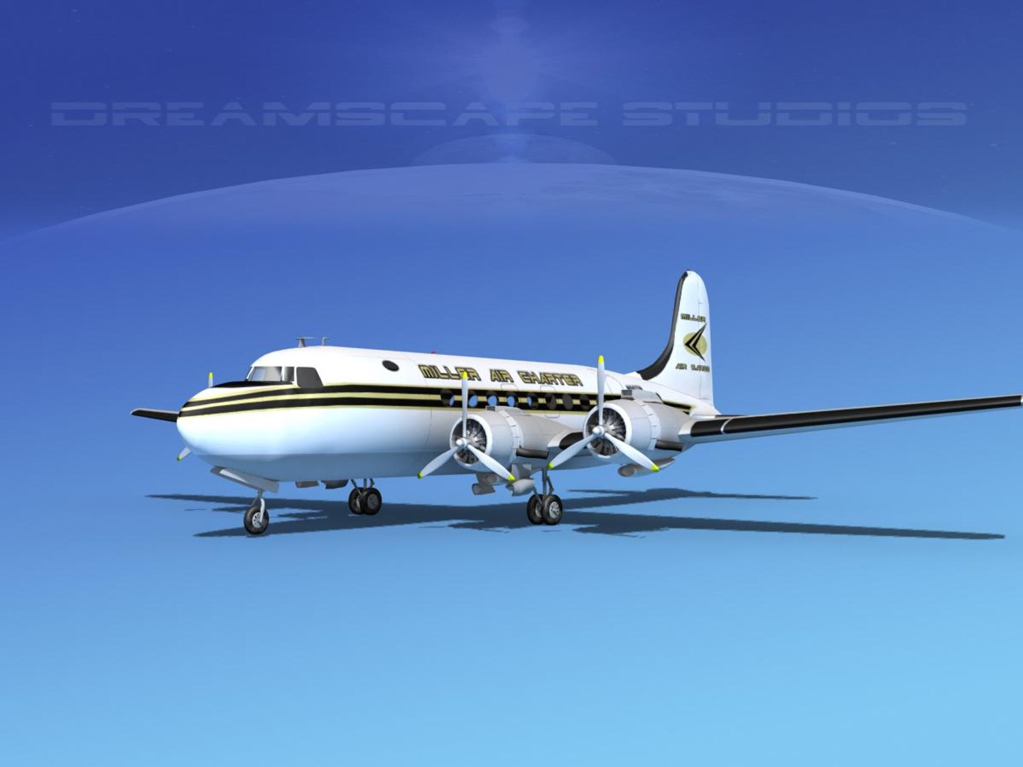 Dc-4 Airlines 3d Model