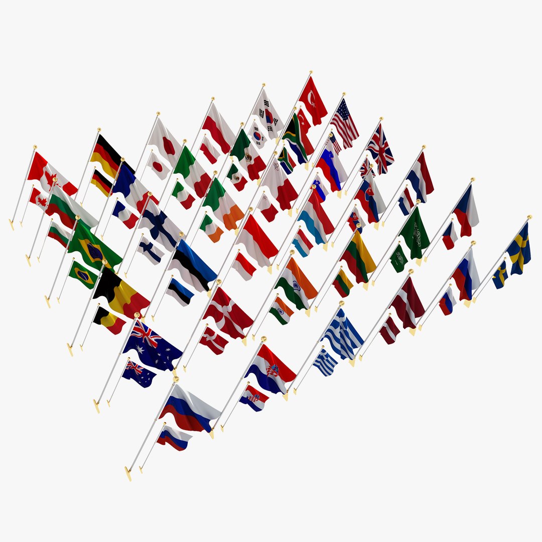 Wall Flags World Collection Set 72 In 1 3D - TurboSquid 2403395