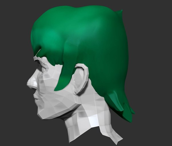 3D male hair green - TurboSquid 1669638