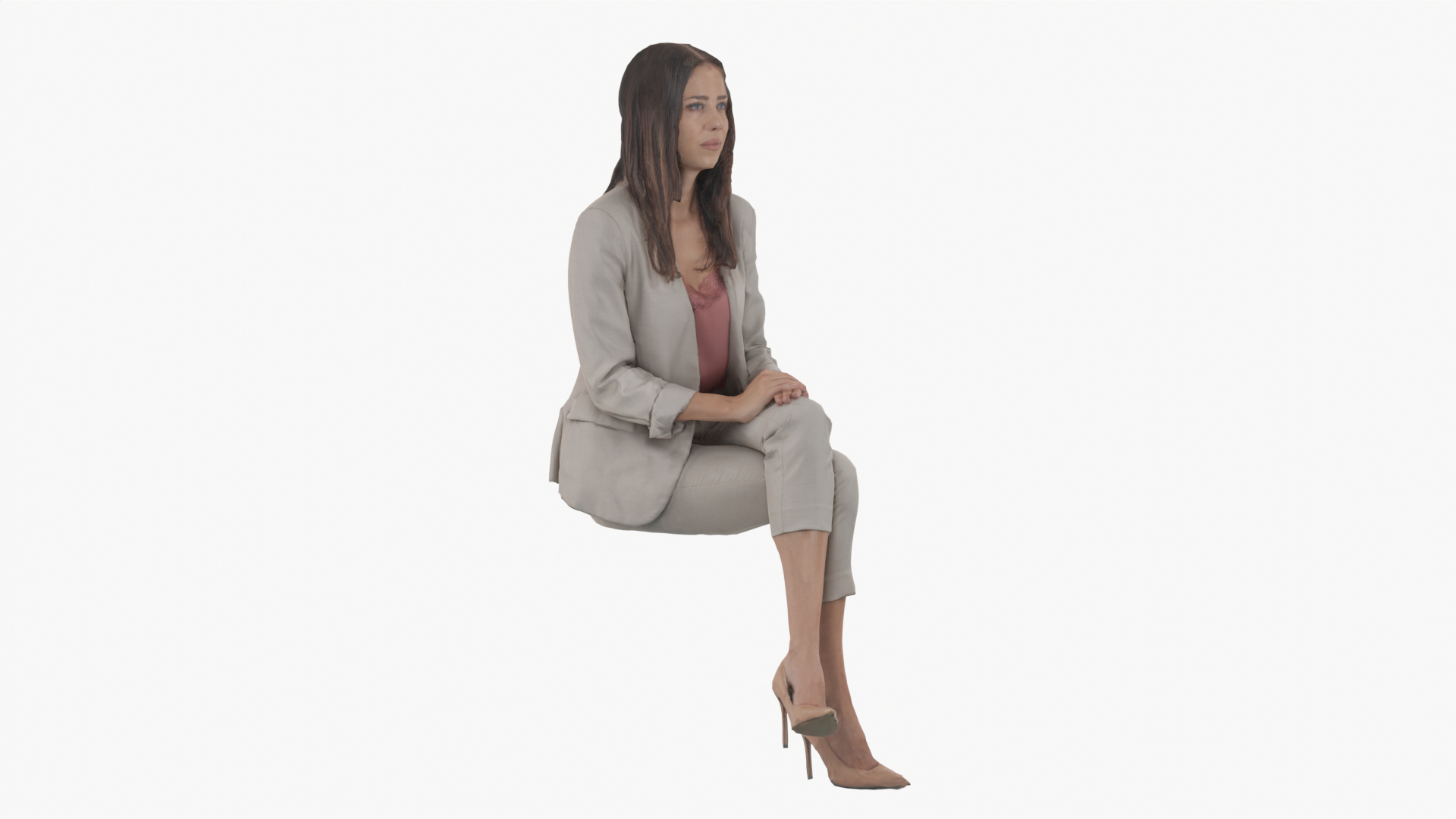Business Woman Sitting And Looking Ahead 3D Model - TurboSquid 2138270