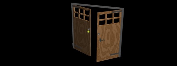 3d door open model