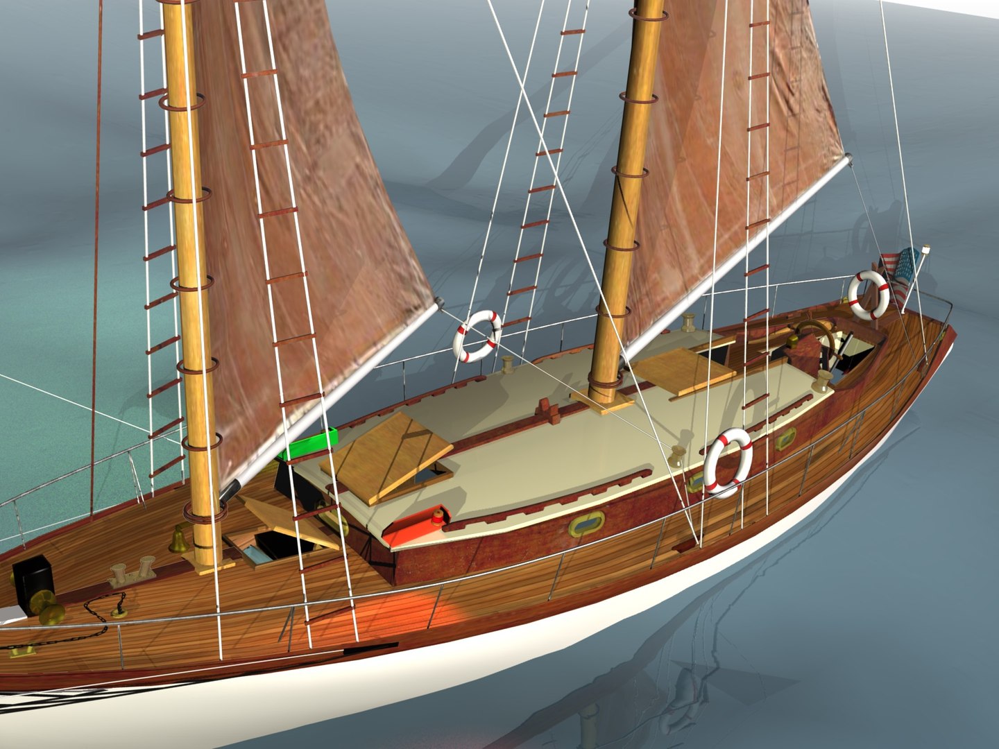 Blender American Sailing Boat