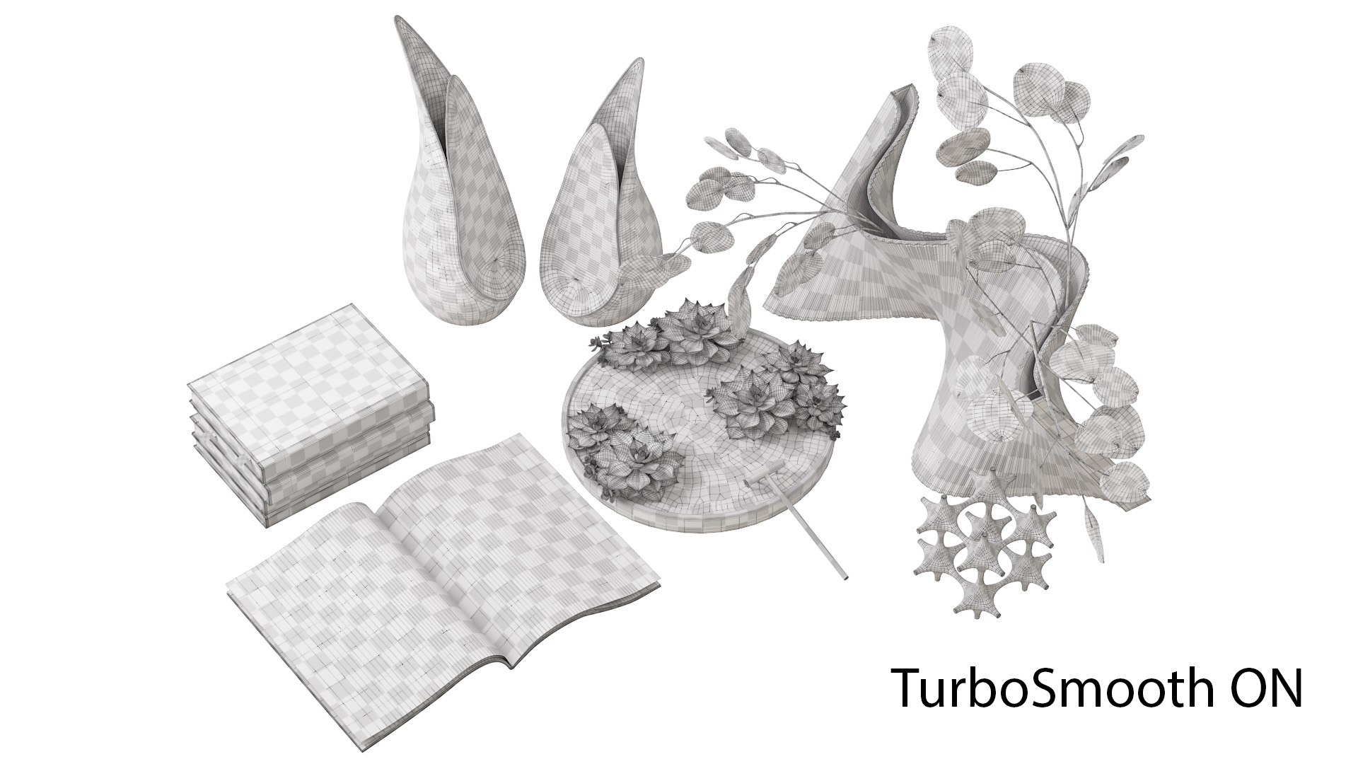 Decorative Set In Beige Tones 3D Model - TurboSquid 2137859