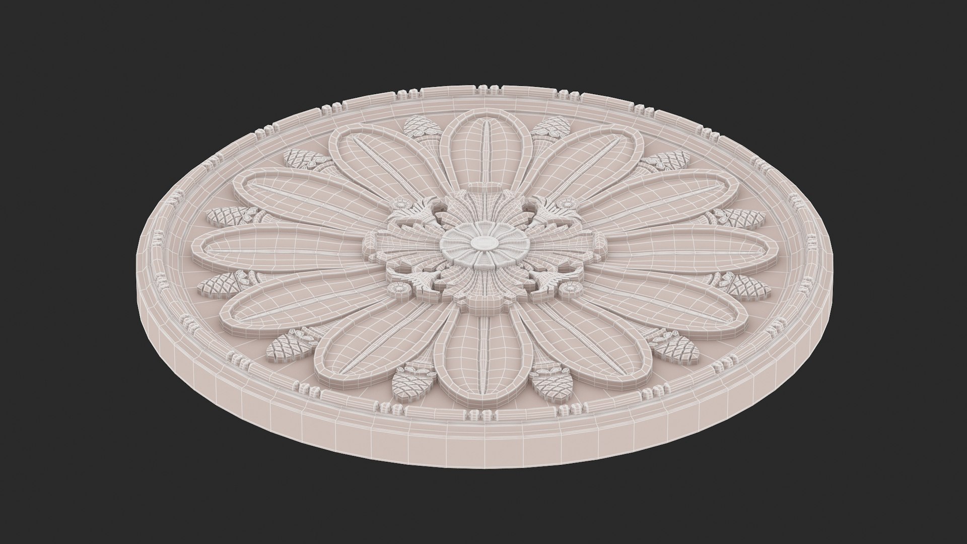 3D Classic Ceiling Medallion 45 - TurboSquid 1796264