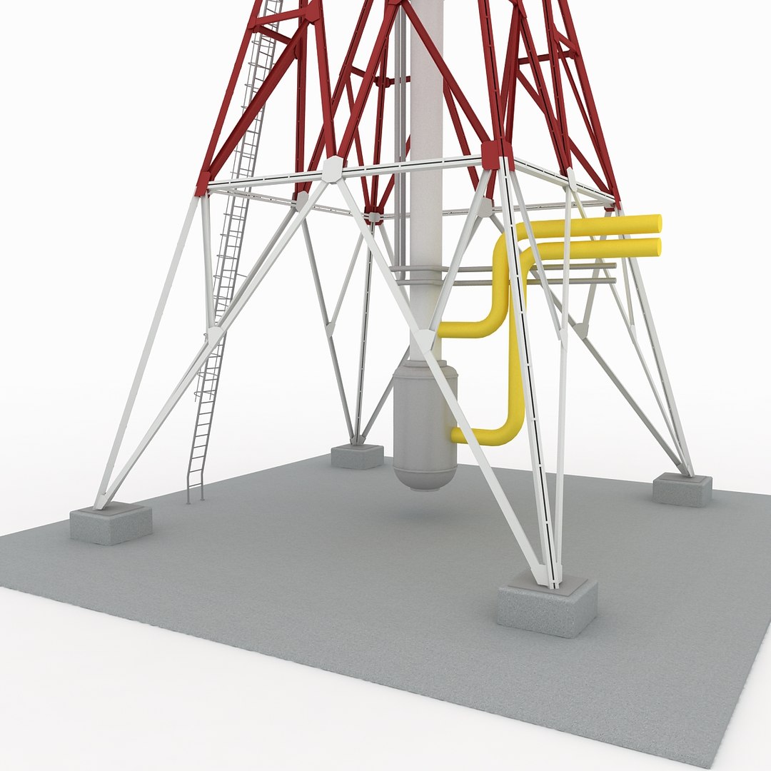 Flare Stack Gas 03 3d 3ds