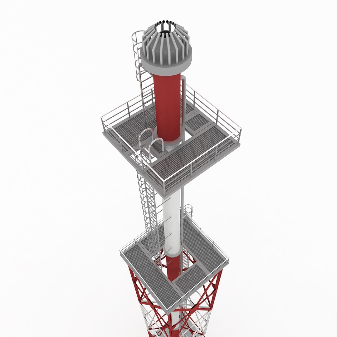 Flare Stack Gas 03 3d 3ds