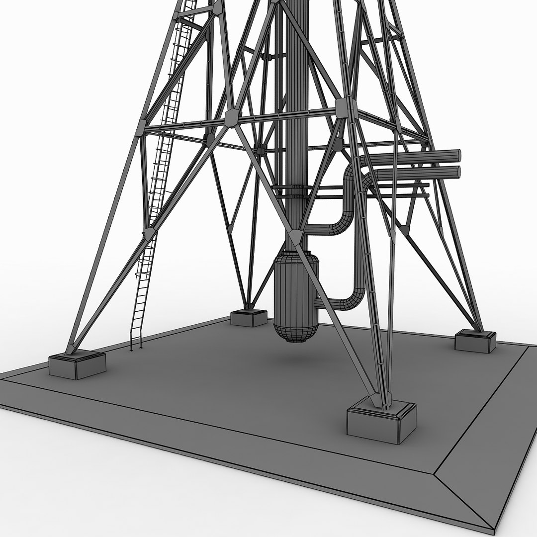 Flare Stack Gas 03 3d 3ds
