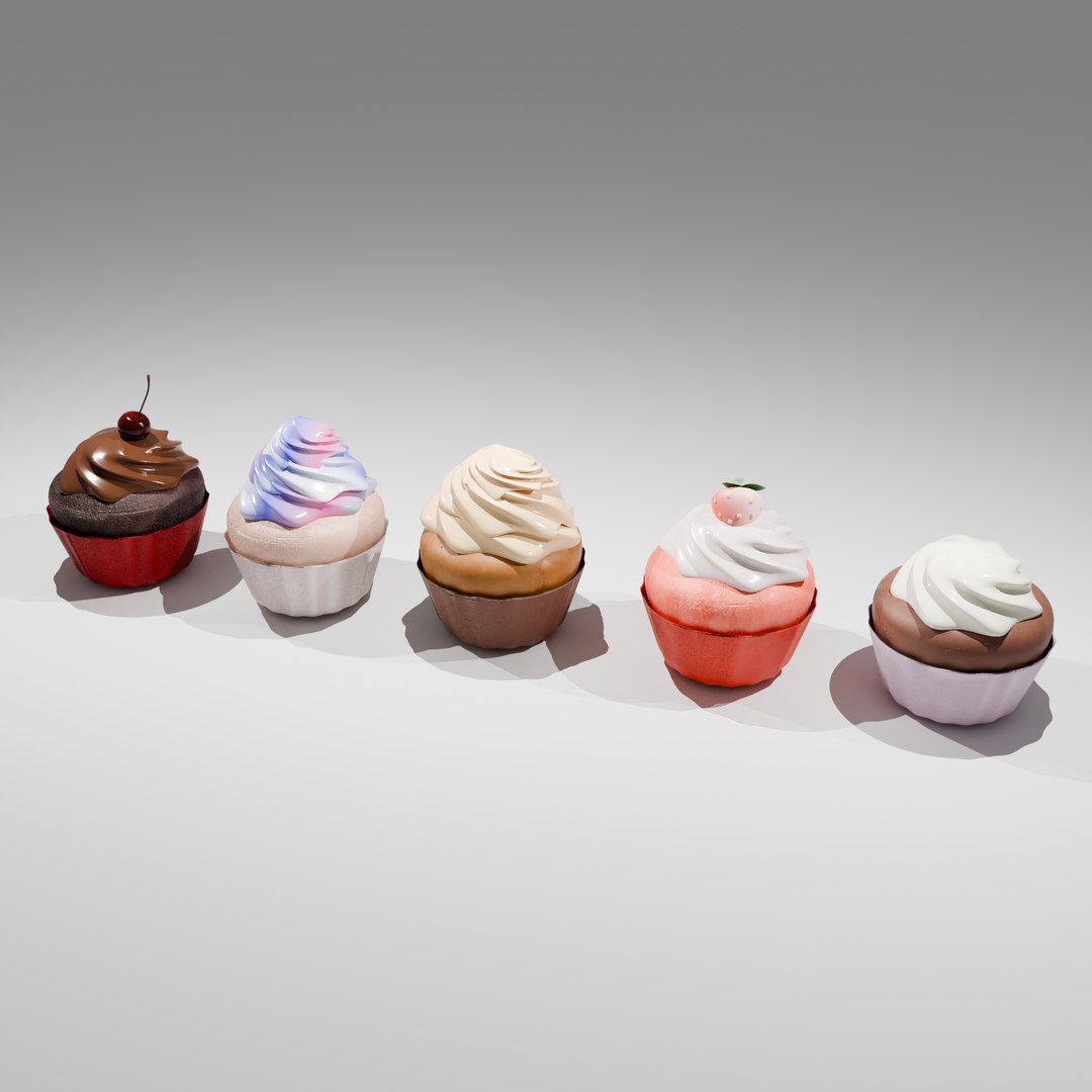 Cupcakes Set 3D Model - TurboSquid 2187188