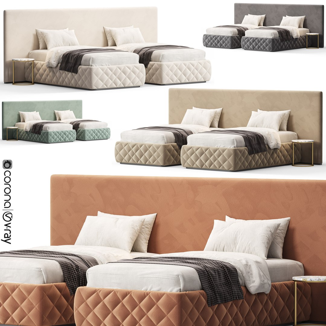 Meridiani Tuyo Twin Beds 3D Model - TurboSquid 2319934