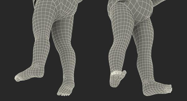 3d asian baby boy standing model