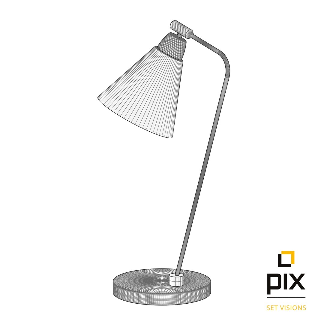 3d Model Realistic Black Table Lamp