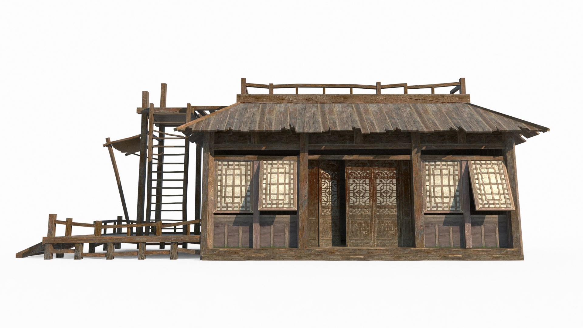 3D Asian Ancient Building Workshops And Shops - TurboSquid 2034191