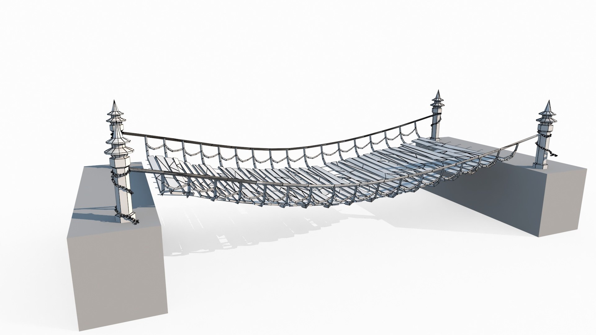 Ancient Suspension Bridge 3D Model - TurboSquid 2034714