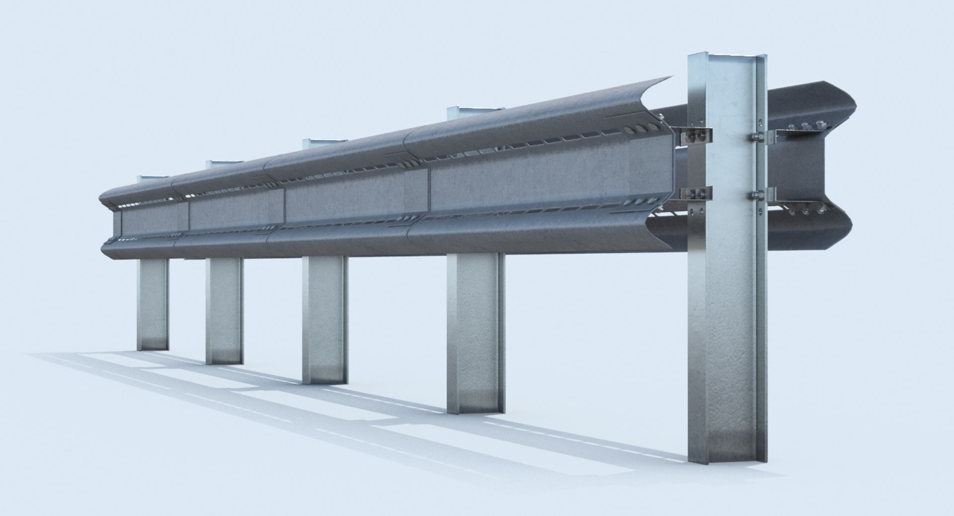 3d Model Highway Guardrail