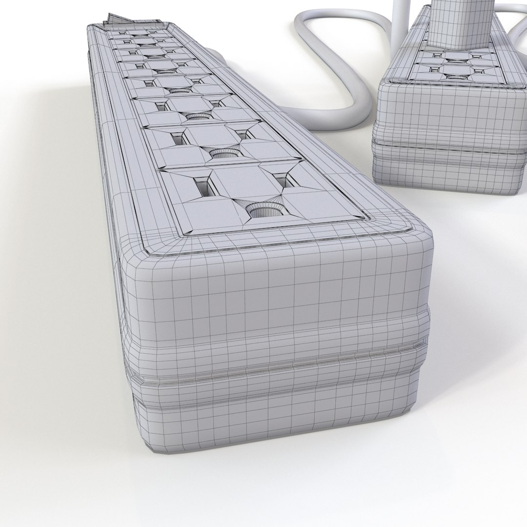 3d Power Strip Outlet Model