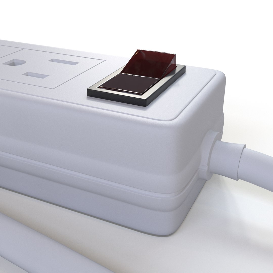 3d Power Strip Outlet Model
