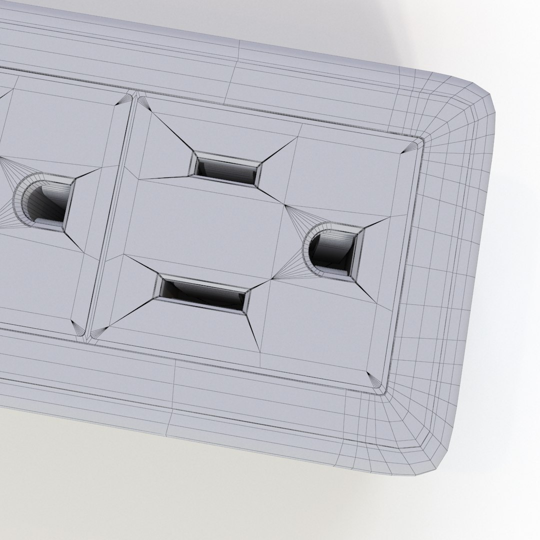 3d Power Strip Outlet Model