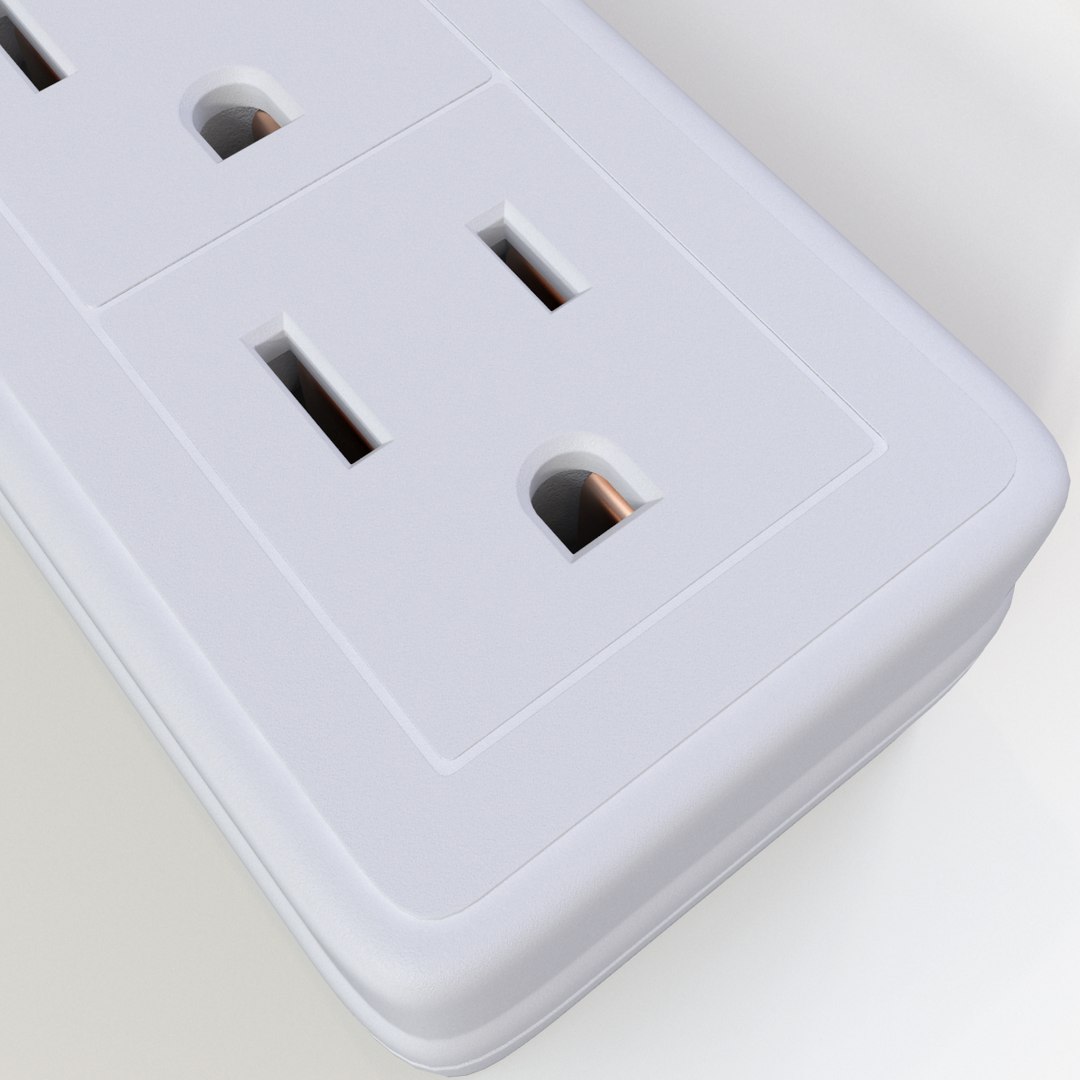 3d Power Strip Outlet Model