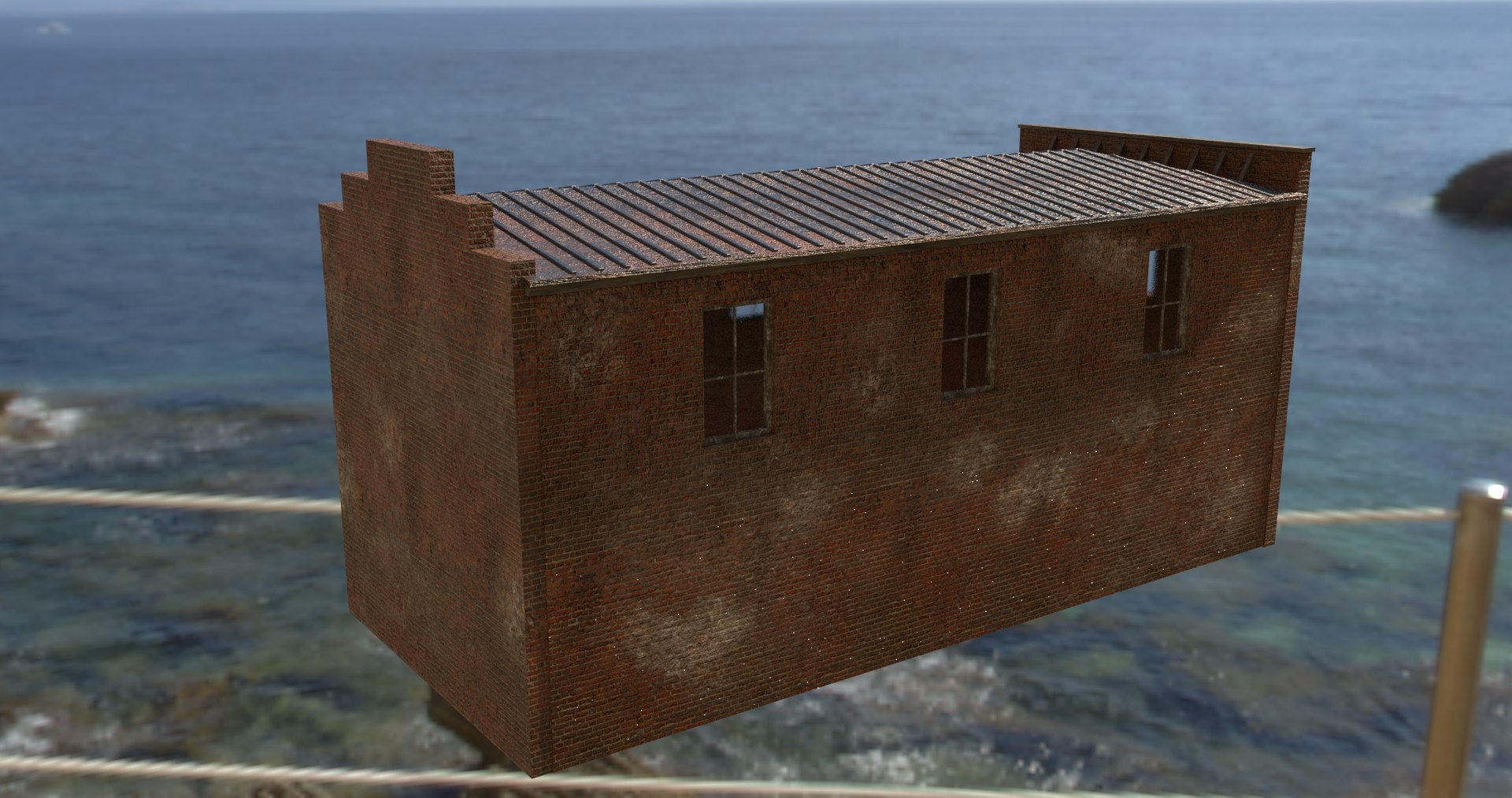 3D Western Brick Building - TurboSquid 1911941