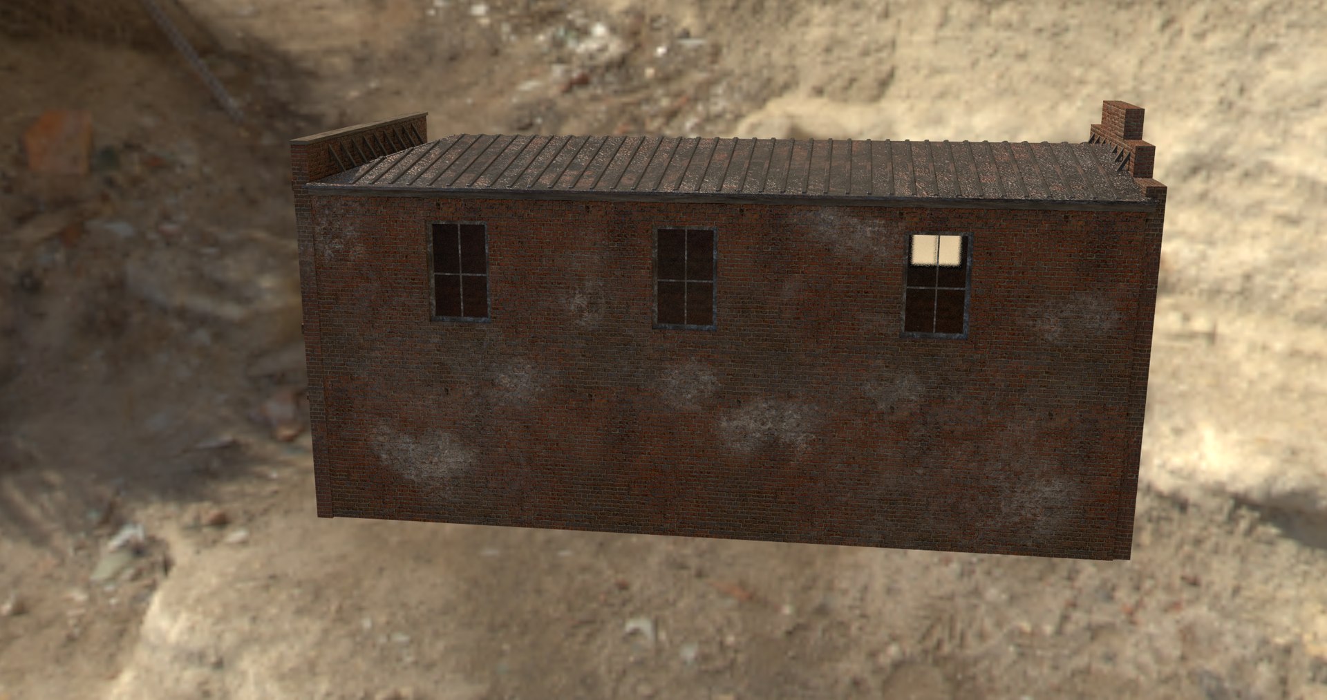 3D Western Brick Building - TurboSquid 1911941