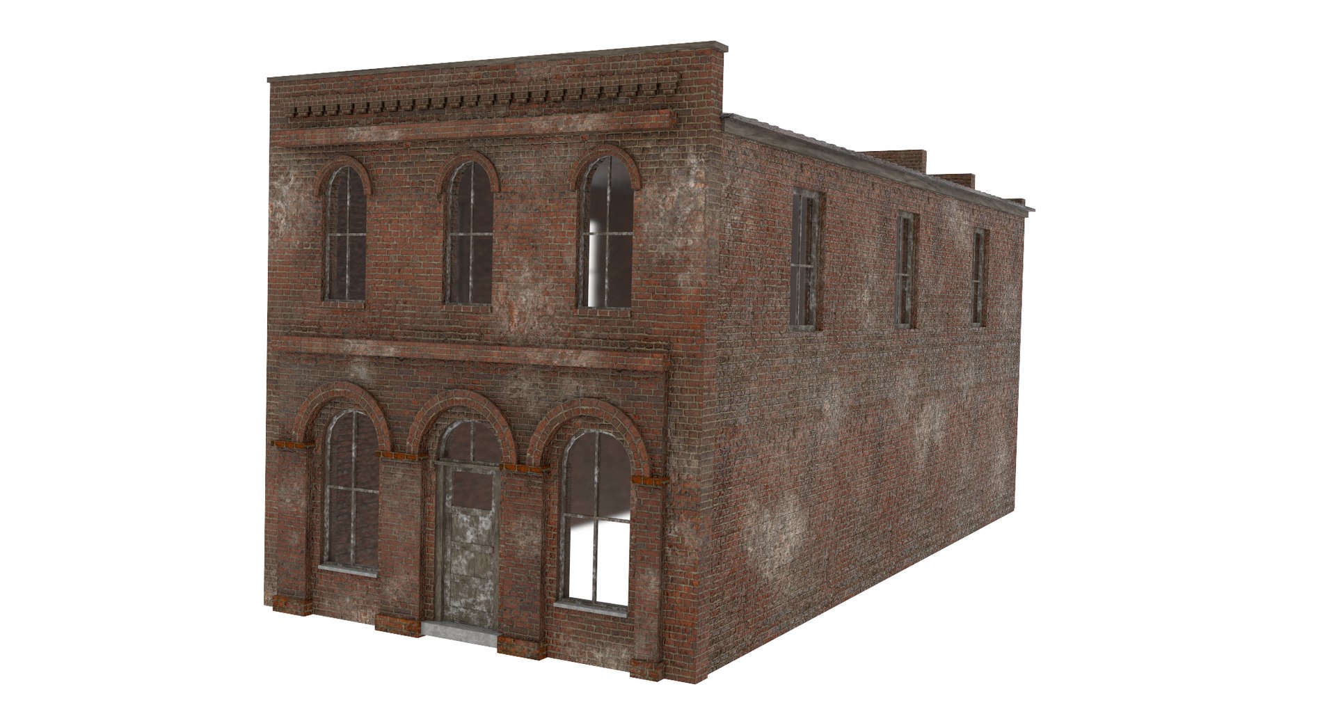 3D Western Brick Building - TurboSquid 1911941