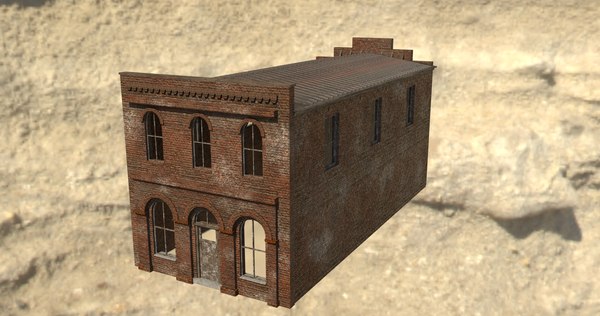 3D Western Brick Building - TurboSquid 1911941
