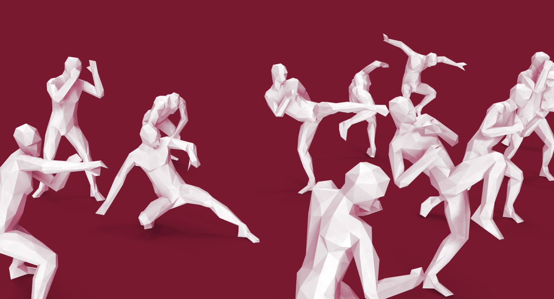 Poses Fighting People 3D Model - TurboSquid 1243144