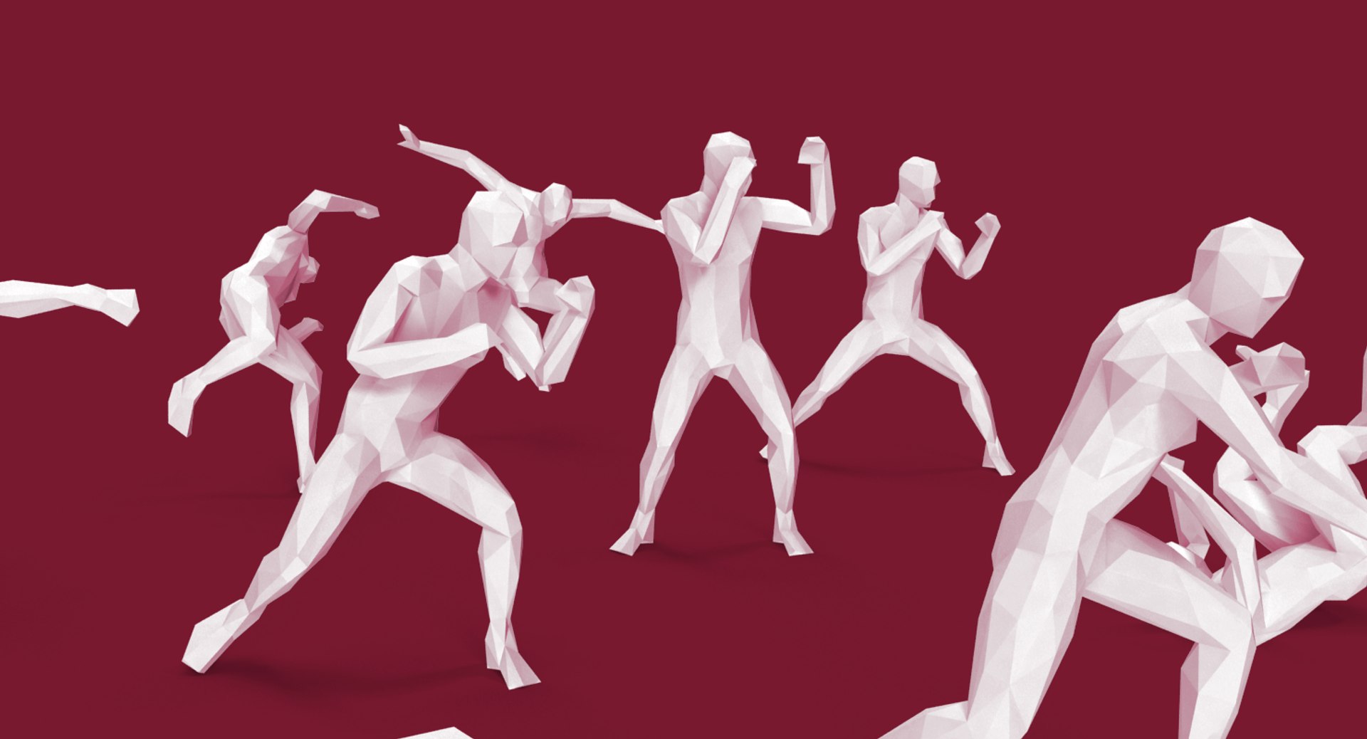 Poses Fighting People 3D Model - TurboSquid 1243144