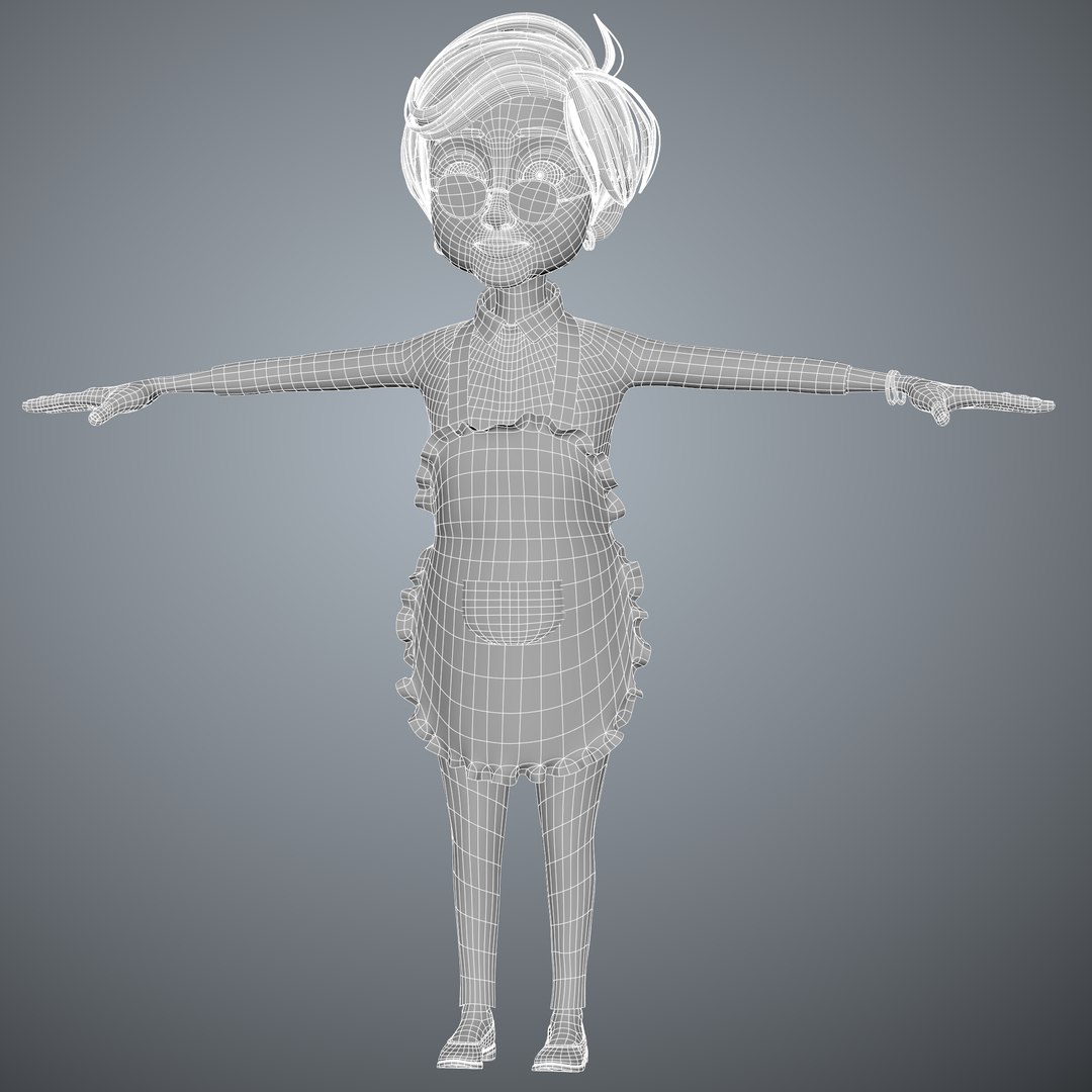 3D Cartoon Old Woman GrandMa With Rig - TurboSquid 1778864