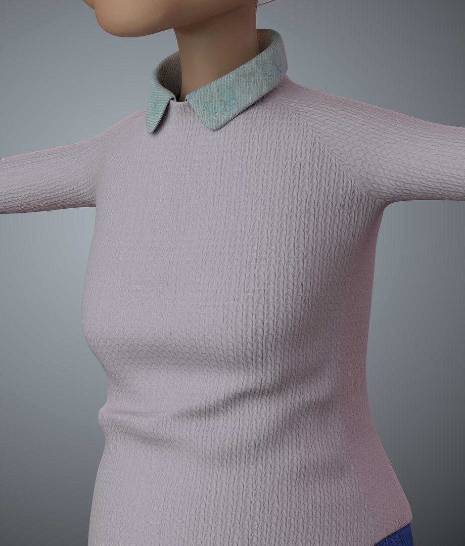 3D Cartoon Old Woman GrandMa With Rig - TurboSquid 1778864