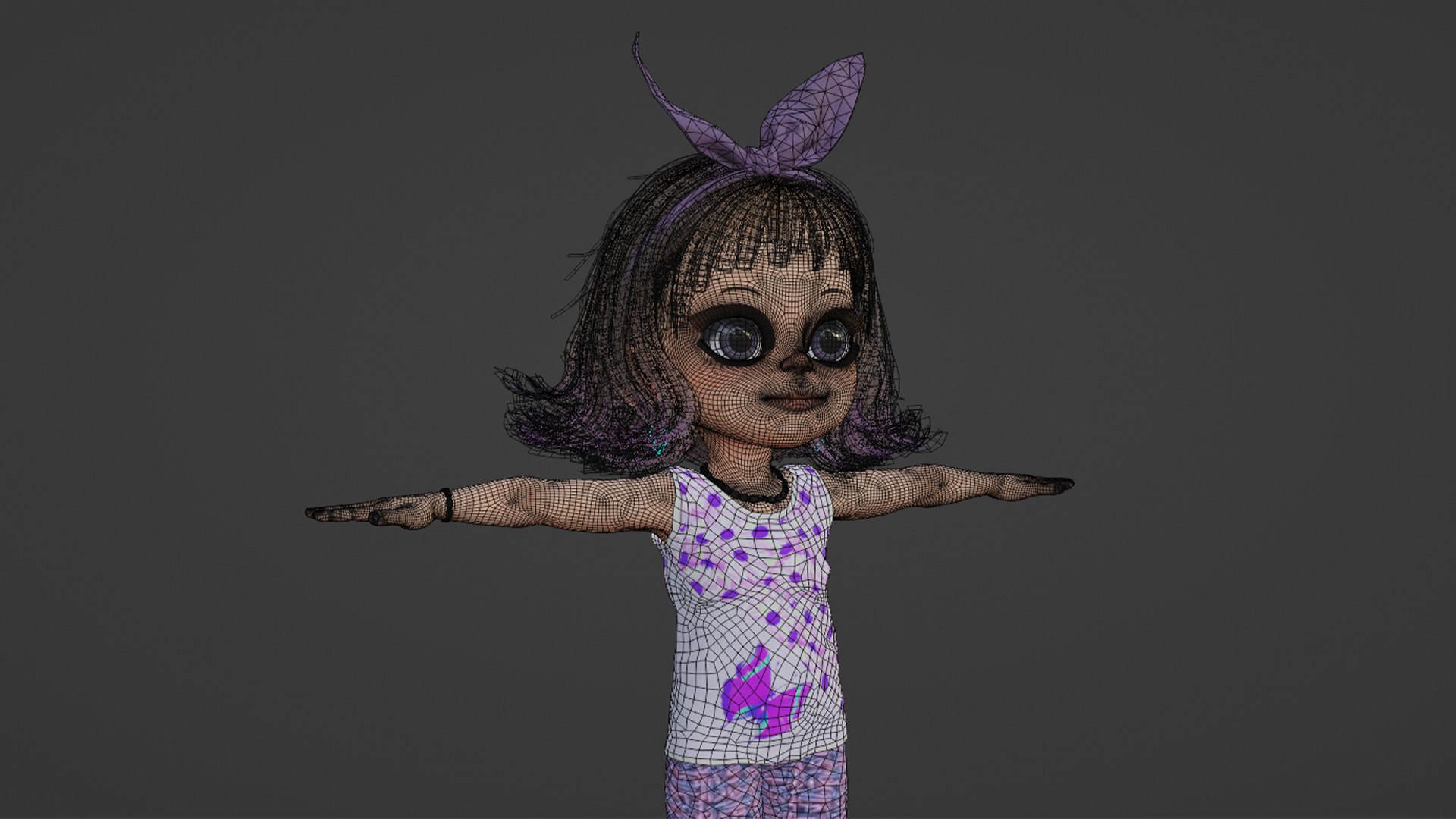 Cartoon 3D Rigged Cute Little Girl-Anna Character Model 3D - TurboSquid ...