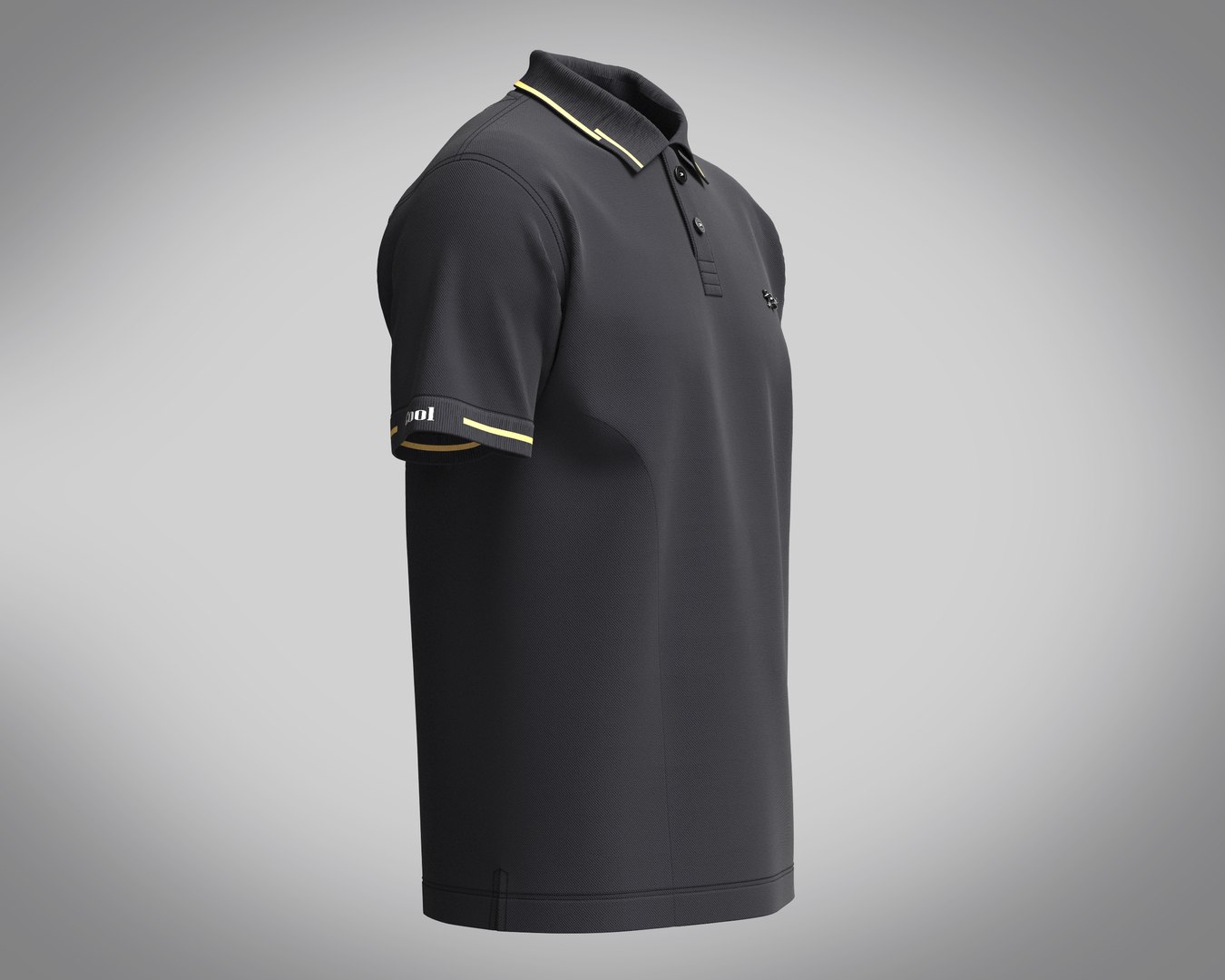 Mens Black Polo Shirt Model - TurboSquid 1972261