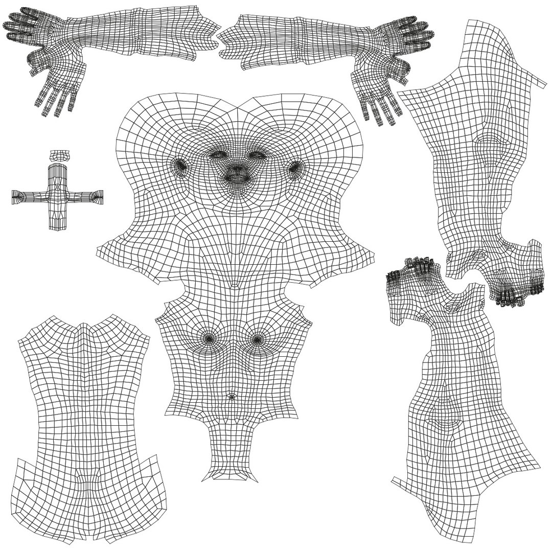 3D Female Quads Body Polygons - TurboSquid 1256592