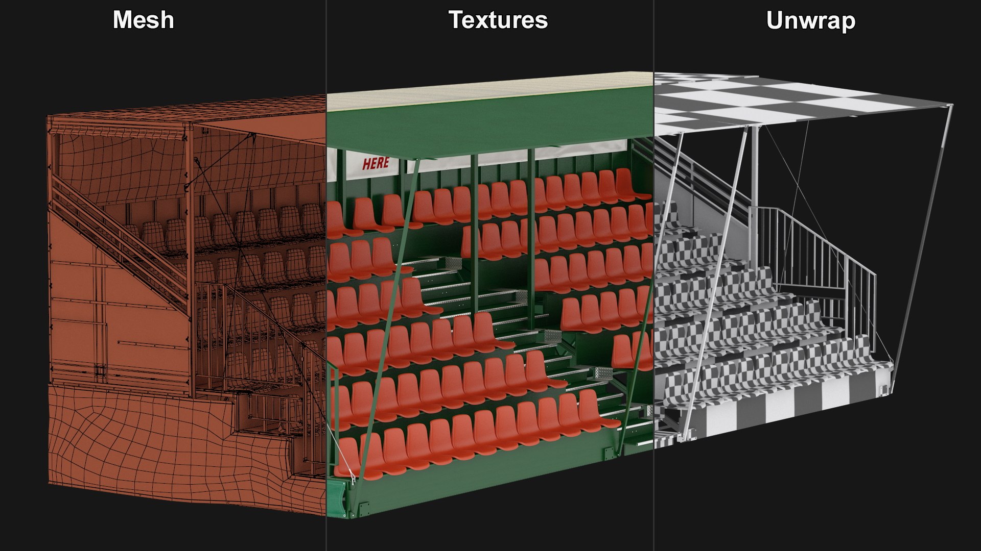Spectator Portable Grandstand 3D Model - TurboSquid 2029519