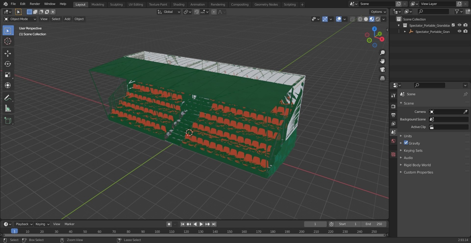 Spectator Portable Grandstand 3D Model - TurboSquid 2029519