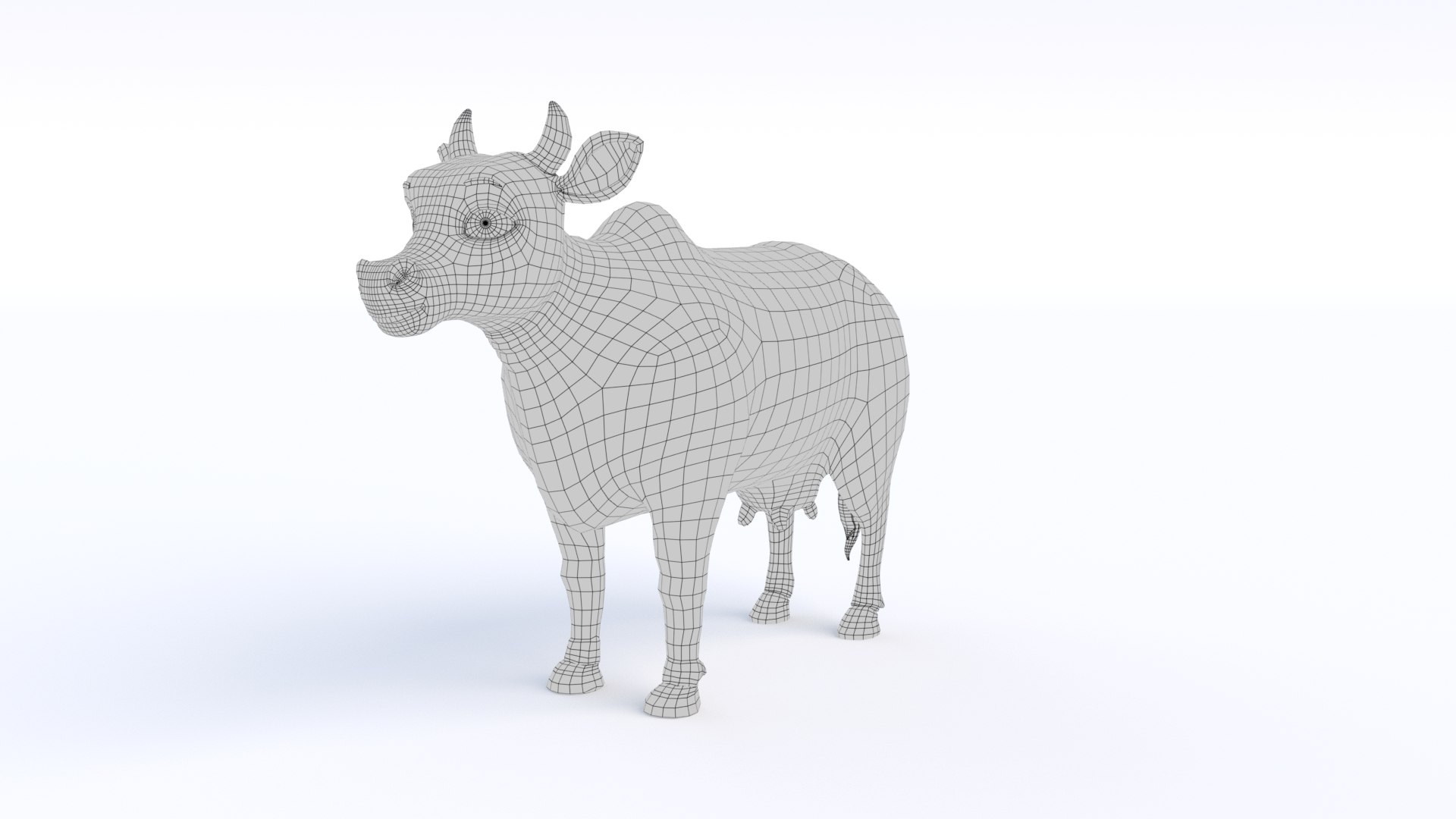 3D Cartoon Cow Model - TurboSquid 2416464