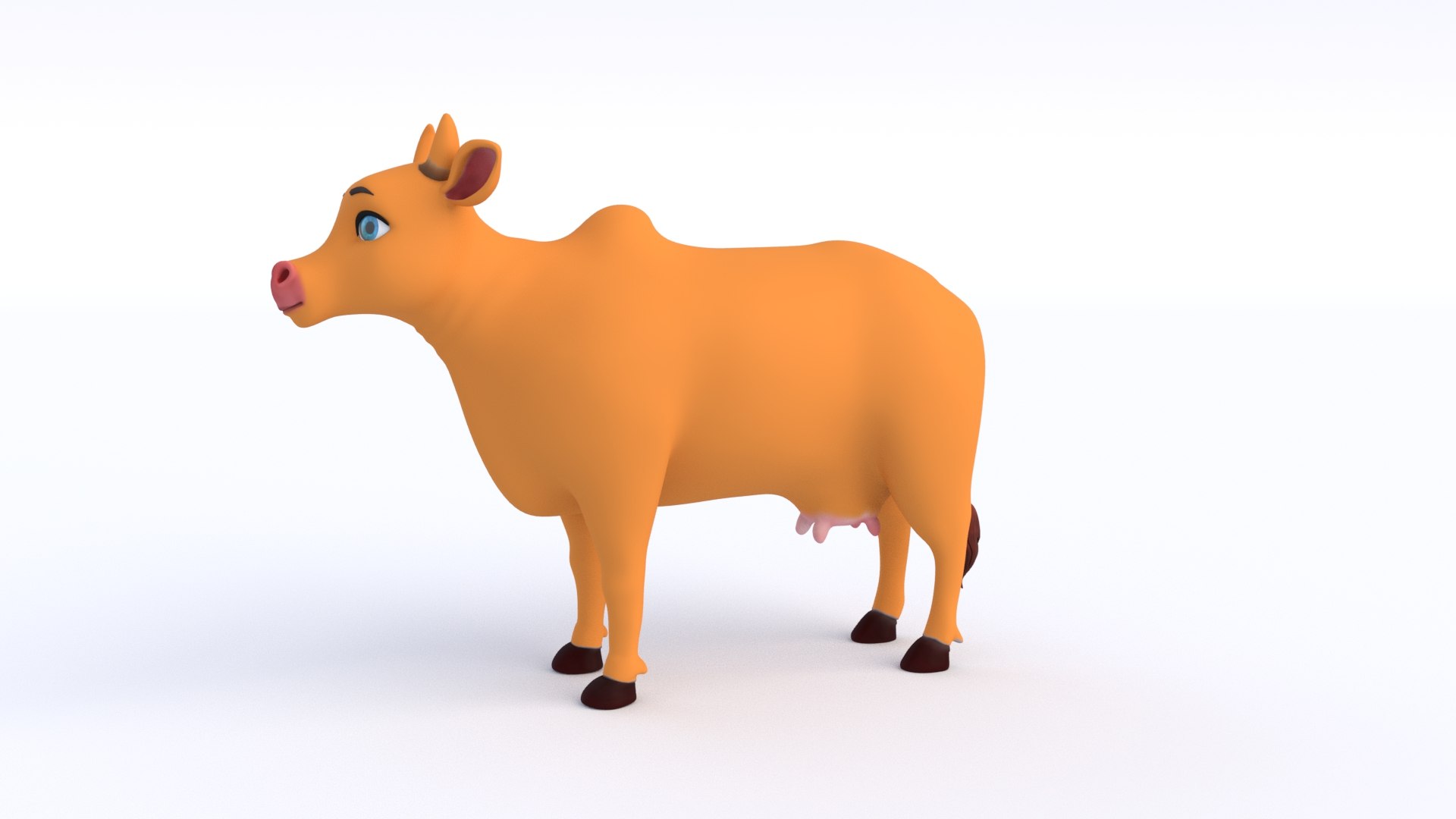 3D Cartoon Cow Model - TurboSquid 2416464