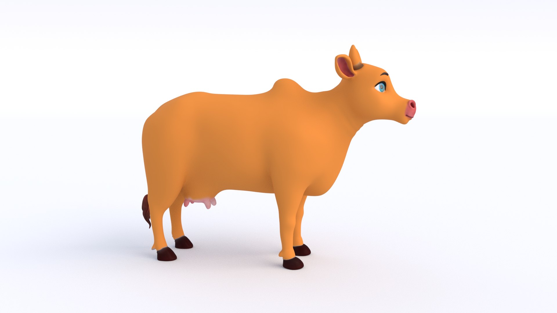 3D Cartoon Cow Model - TurboSquid 2416464